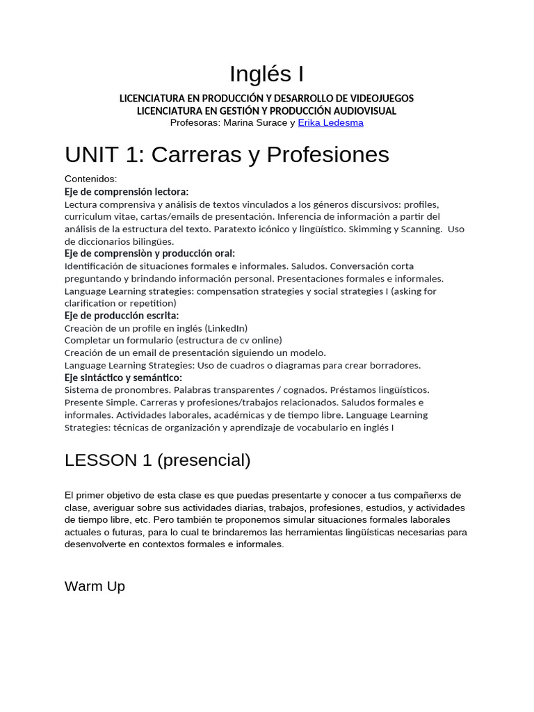 Booklet Unit 1 - Oralidad | PDF | Verb | Pronoun