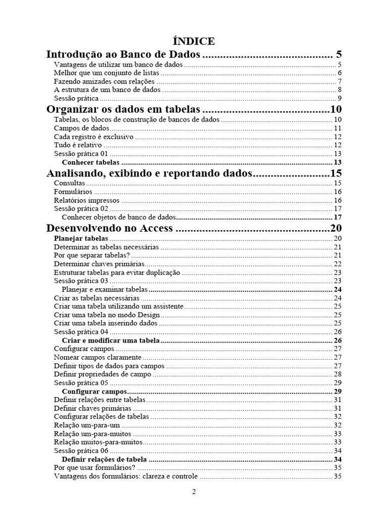 5166_Apostila Completa de Microsoft Access 2003-2 | PDF | Tabela (banco de dados) | Microsoft Access