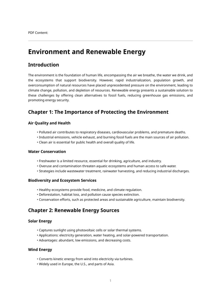 Environment Renewable Energy | PDF | Renewable Energy | Climate Change ...