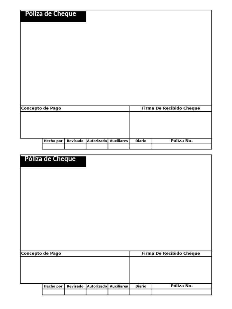 Poliza Cheque | PDF
