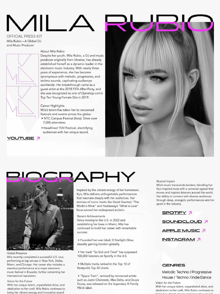 Mila Rubio Press Kit | PDF