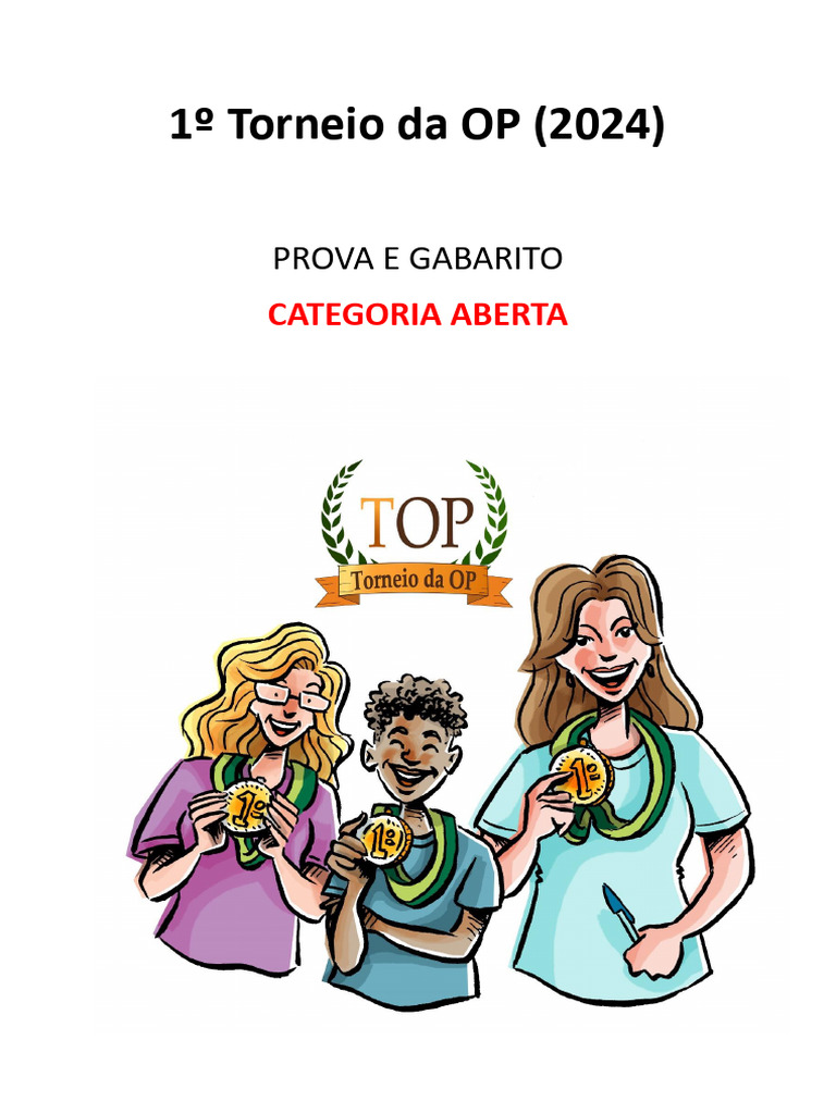 Prova e Gabarito do 1º Torneio da OP | PDF | Amor