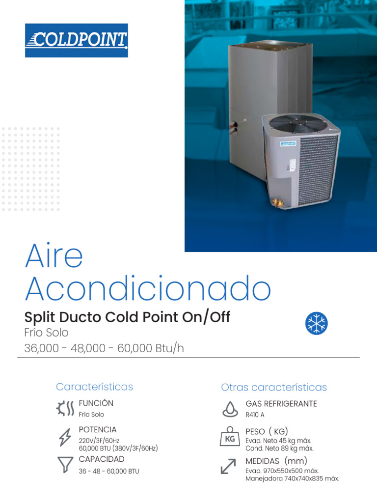 Aire Acondicionado Split Ducto 60,000 BTU | PDF