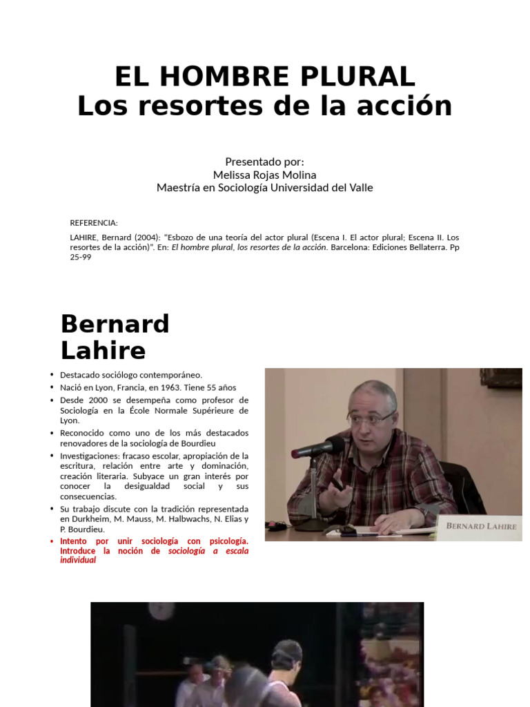 Teoría del Actor Plural de Lahire | PDF | Sociología | Educación en ...