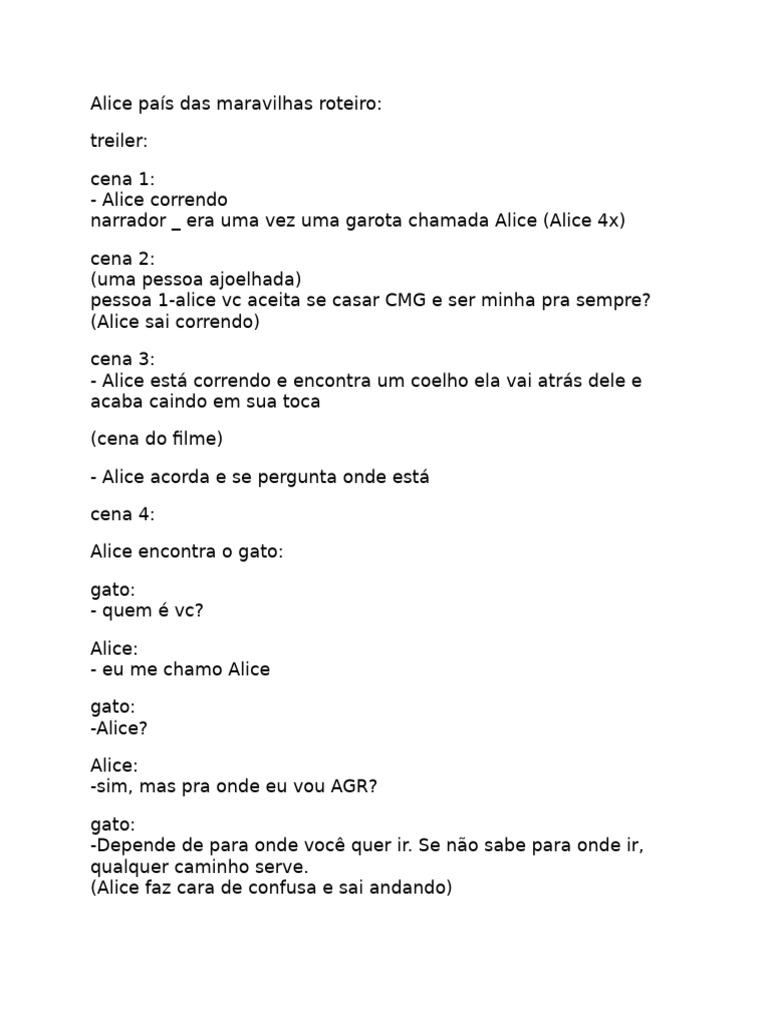 Alice e o Caminho da Escolha | PDF | Alice no País das Maravilhas