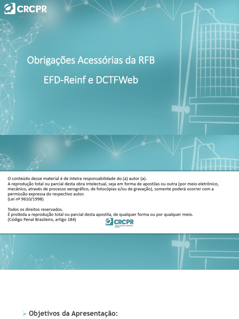 EFD-Reinf e DCTFWeb: Guia Prático | PDF | Impostos | Taxa de crédito