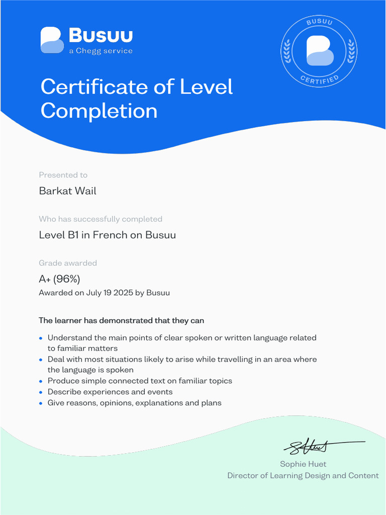 Certificate of Level Certificate of Level Completion Completion | PDF