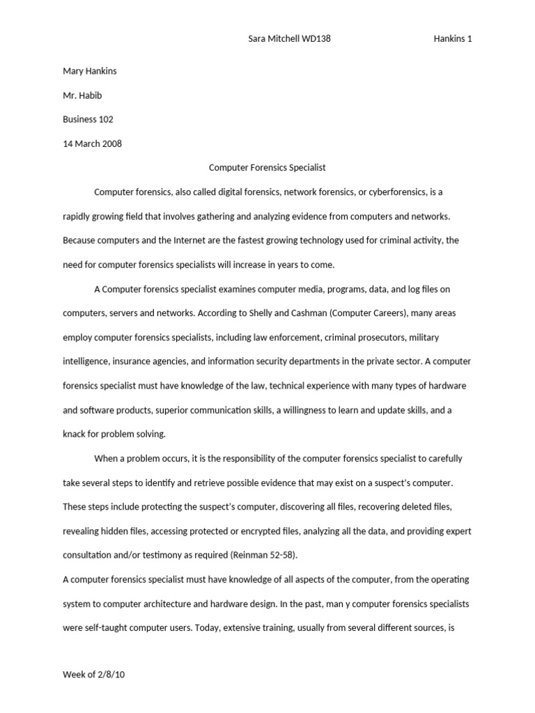 Computer Forensics Specialist Overview | PDF | Computer Forensics | Forensic Science