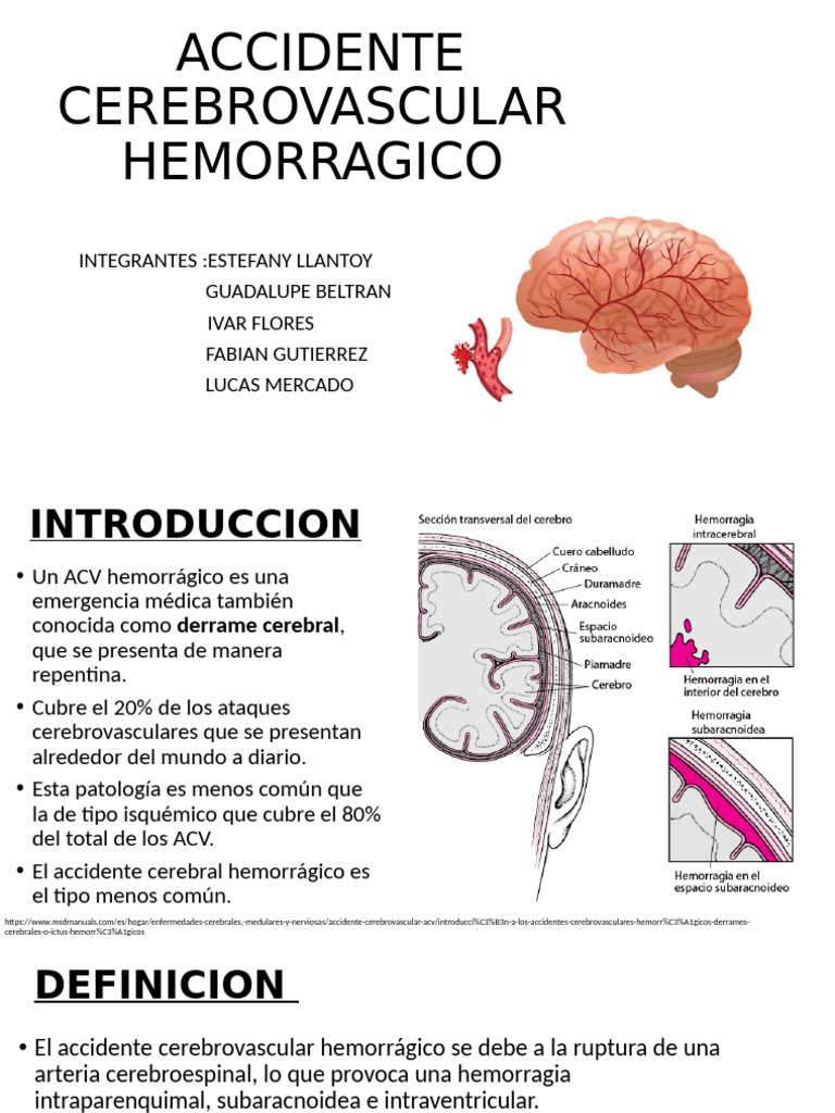 ACV Hemorrágico: Definición y Clasificación | PDF | Carrera | Sistema ...