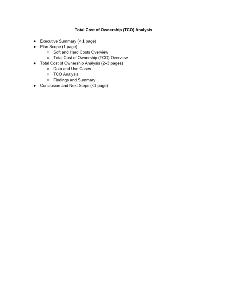 TCO Analysis Template | PDF