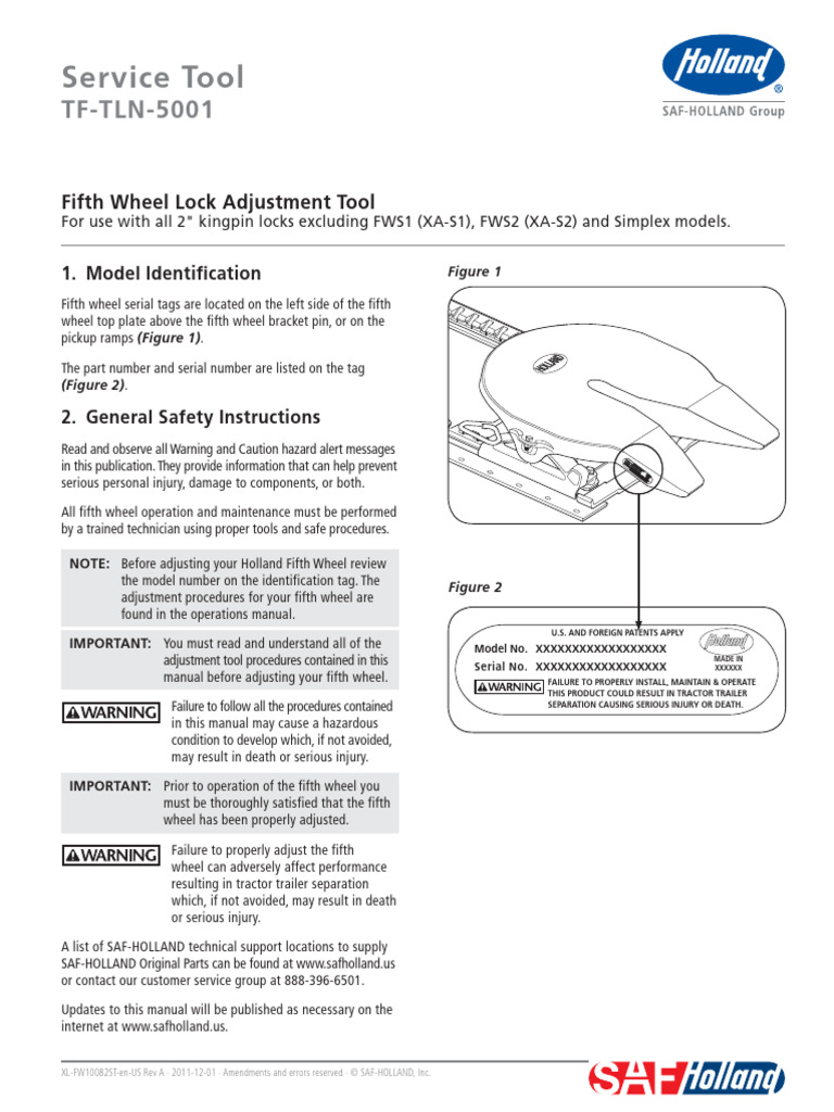 Holland Fifth Wheel Adjustment Tool Guide | PDF | Vehicles