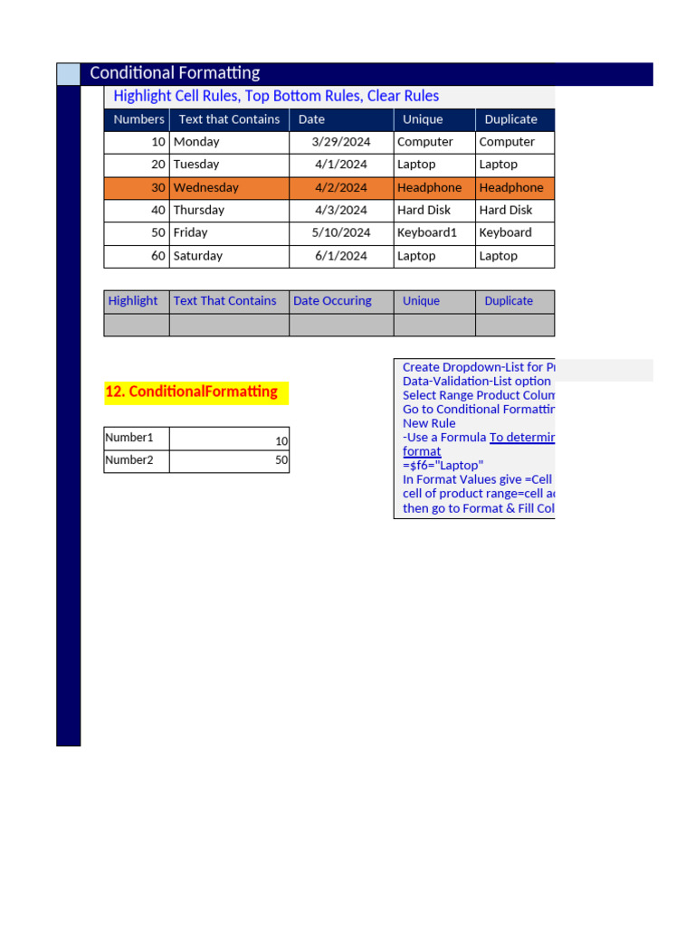 Excel Conditional Formatting Guide | PDF | Laptop | Computing