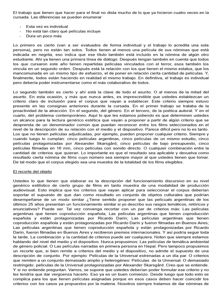 Consigna 2024 - Una Guía | PDF | Narración