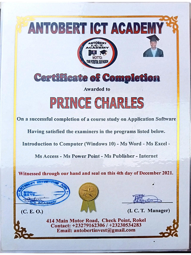 ICT Certificate | PDF