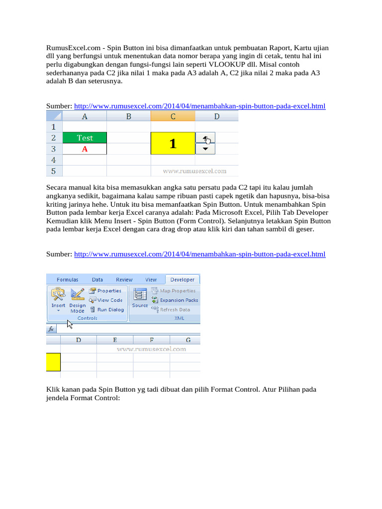 Cara Membuat Spin Button di Excel | PDF