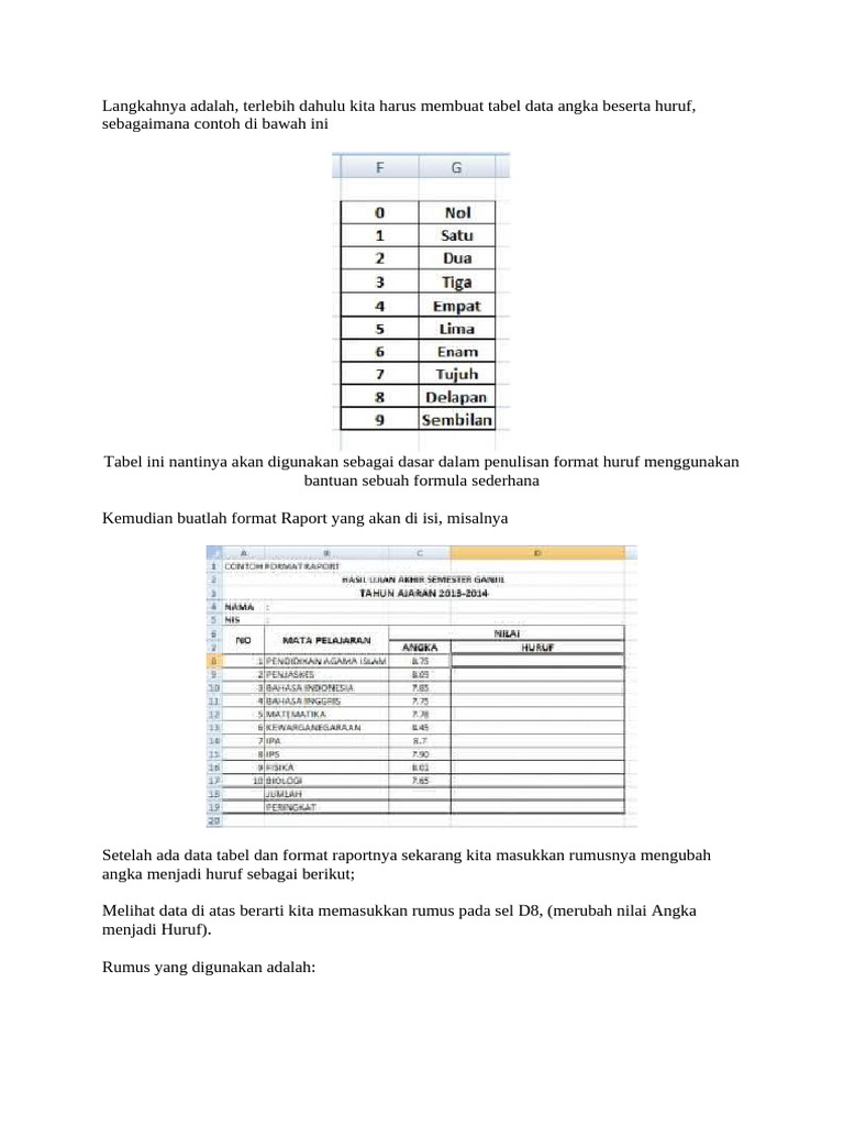 Rumus VLOOKUP Angka ke Huruf | PDF