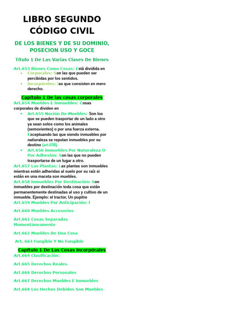 Libros Segundo Código Civil | PDF