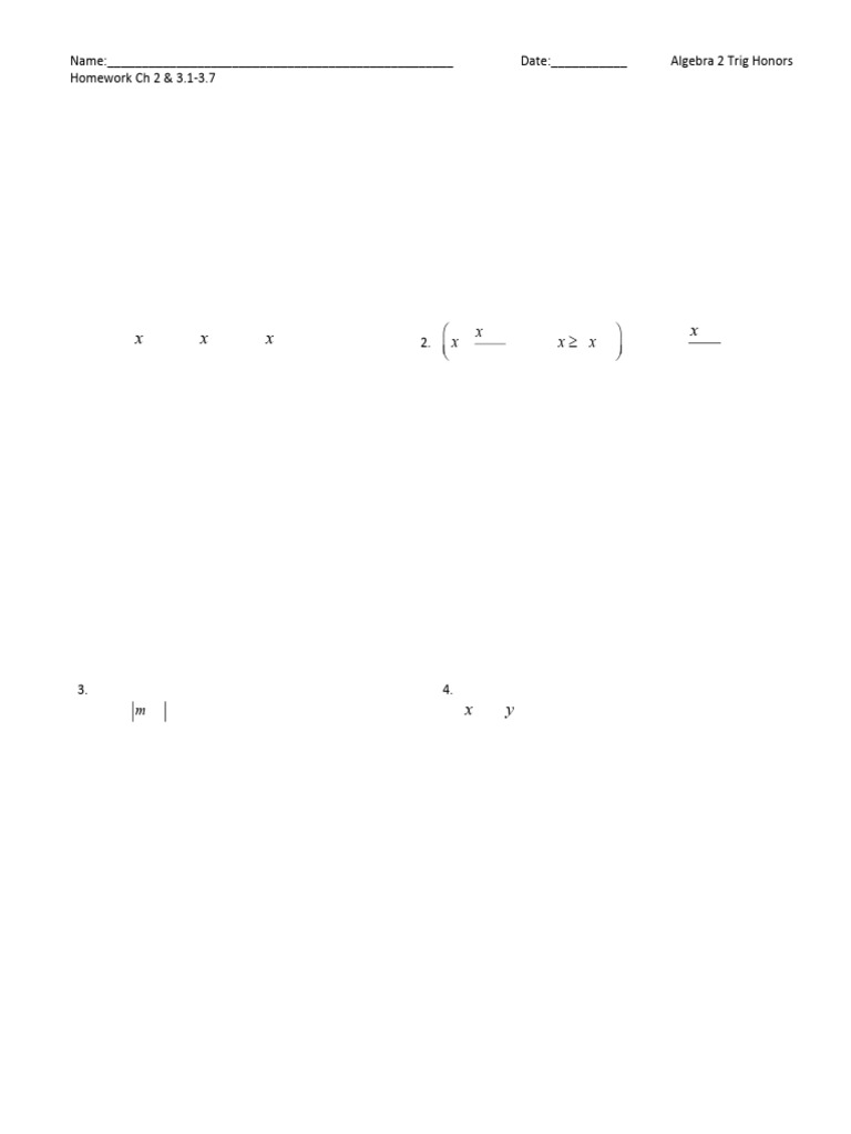 Algebra 2 Trig Homework: Ch 2 & 3 Exercises | PDF | Homework | Learning