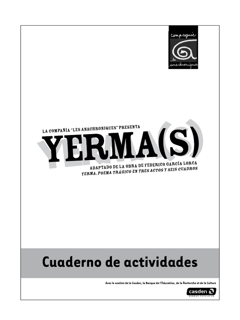 YERMAS Cahier Pedagogique 2015 | PDF | Federico García Lorca