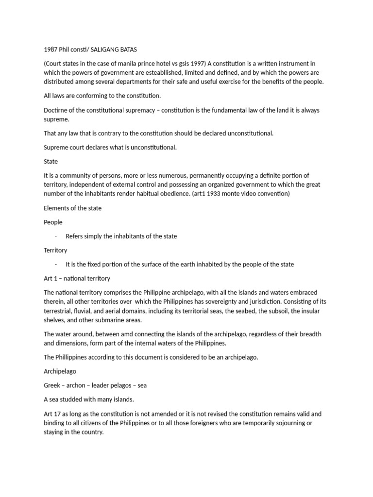Overview of the 1987 Philippine Constitution | PDF | United Nations ...