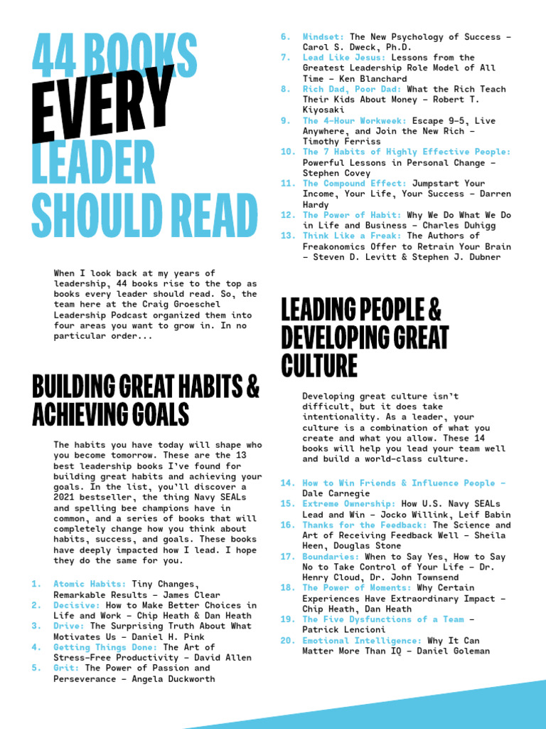 Top 14 Leadership Books for Growth | PDF