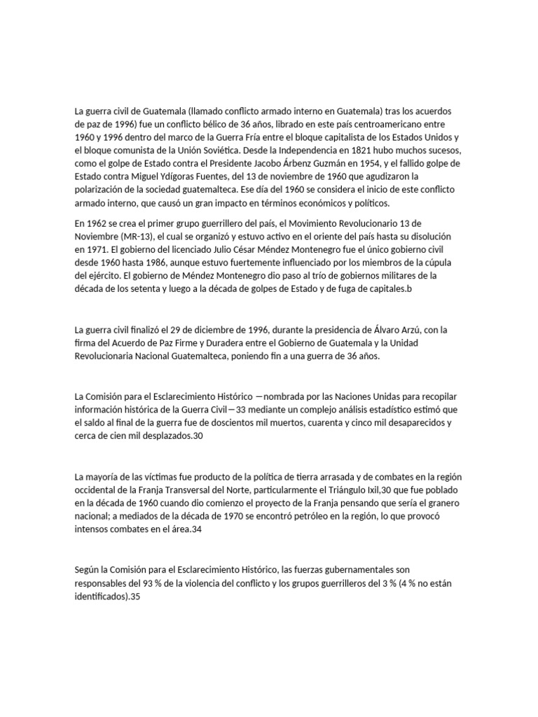 La Guerra Civil de Guatemala | PDF | Guatemala