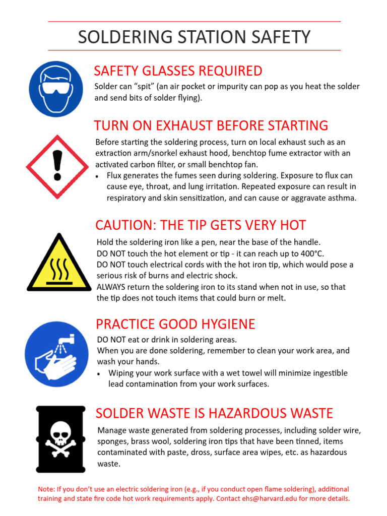 Soldering Safety Guidelines and Precautions | PDF