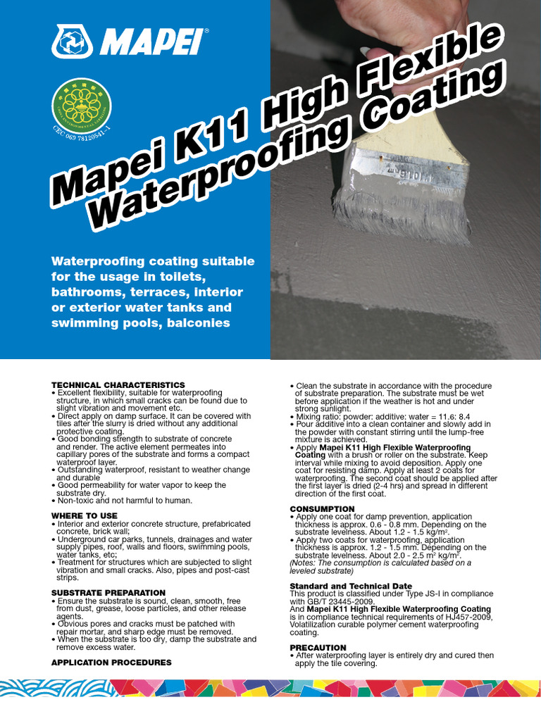 1 1126 Mapei k11 High Flexible Waterproofing Coating GB | PDF ...
