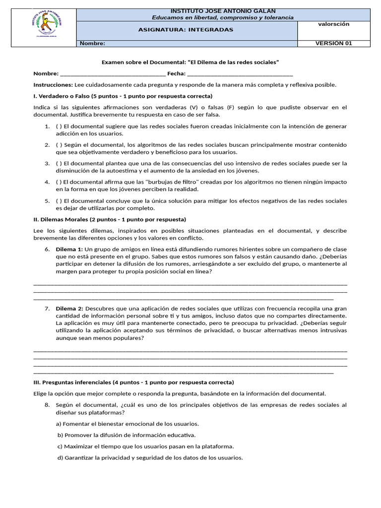 Examen Documental 1 | PDF | Redes sociales | Cultura popular y estudios de los medios de ...