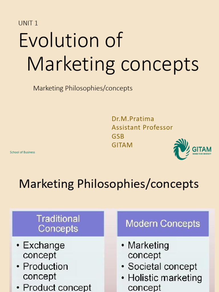 UNIT 1-Evolution of Marketing Concept New | PDF | Marketing | Business