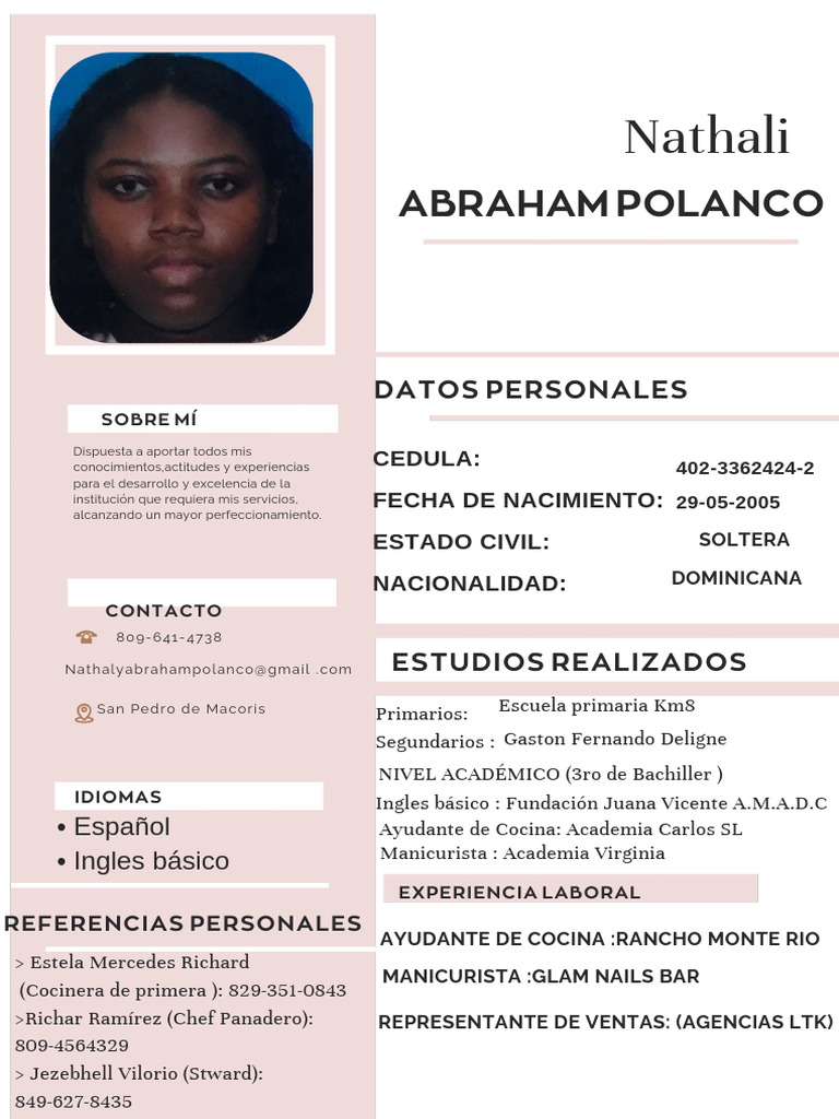 Currículum Vitae NATHALI ABRAHAM POLANCO PDF | PDF