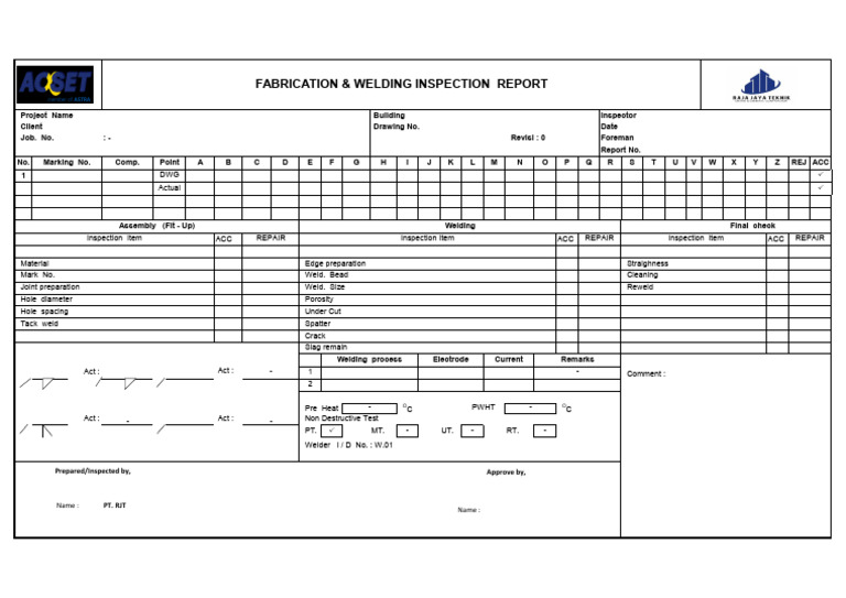 Weld Dimensional Accuracy Report | PDF | Welding | Construction