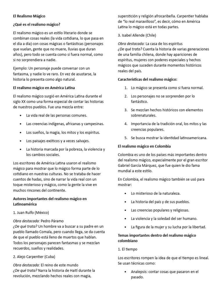Introducción al Realismo Mágico | PDF | Gabriel García Márquez ...