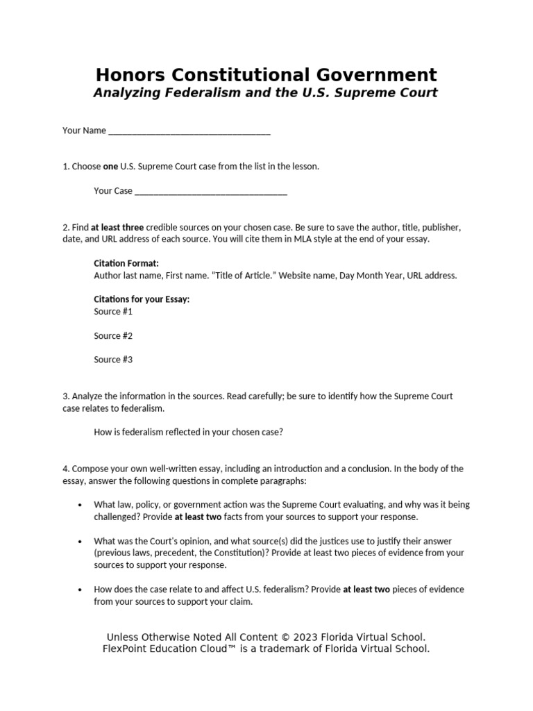 Honors Constitutional Government Template | PDF