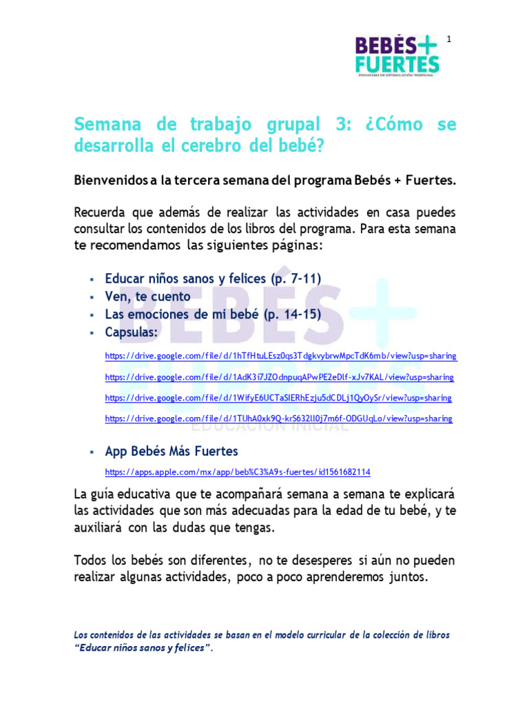 Desarrollo cerebral en bebés: guía y actividades | PDF | Neurona | Cerebro