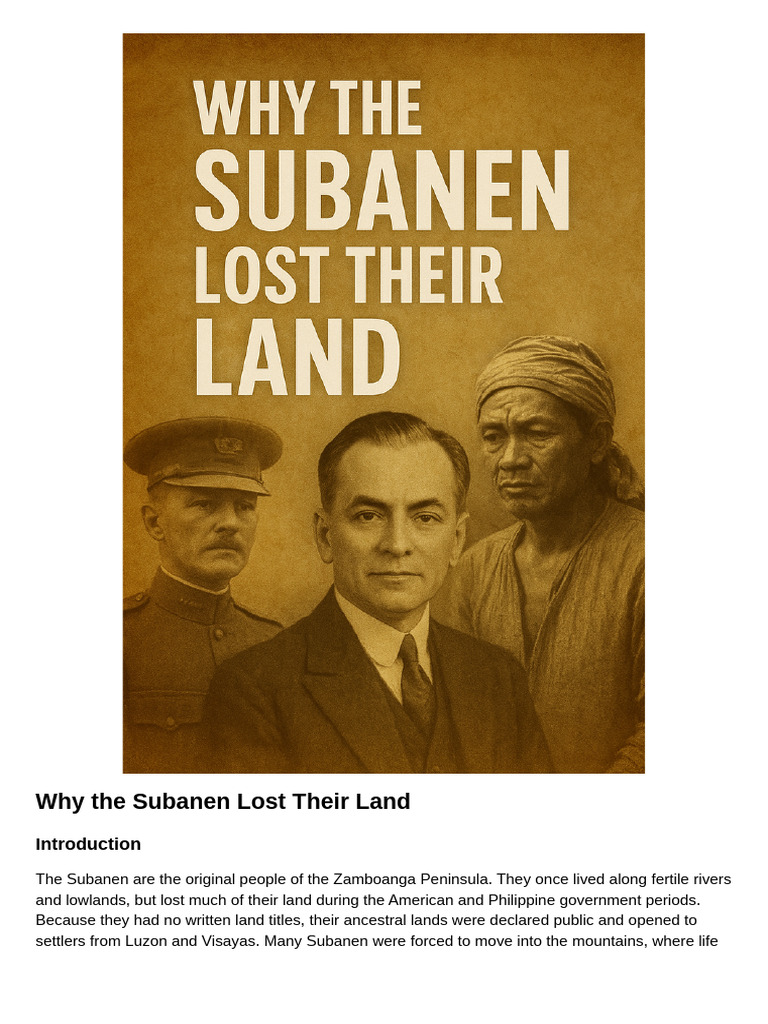 Subanen Land Loss and Dispossession | PDF | Mindanao | Philippines