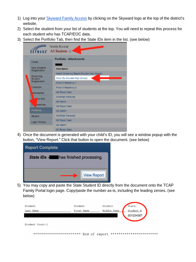 TN Student ID in Skyward | PDF
