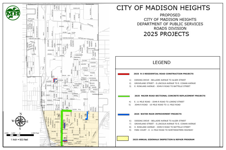 Madison Heights 2025 Road Projects | PDF