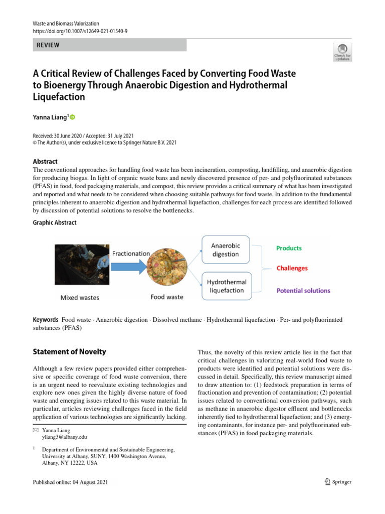 A Critical Review of Challenges Faced by Converting Food Waste To ...