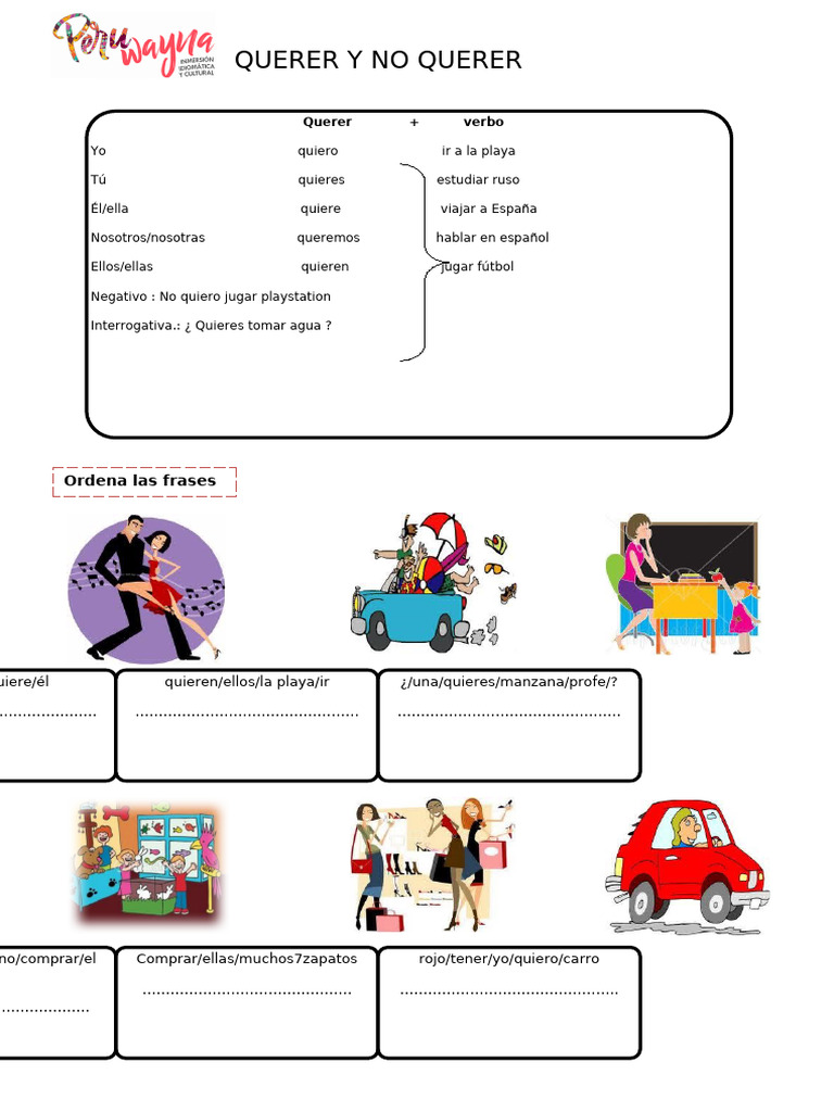 Verbo Querer - Ordenar | PDF