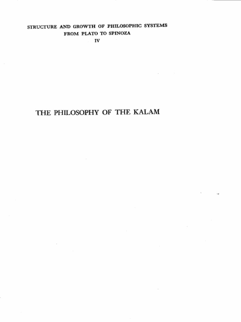 4) Harry Austryn Wolfson - The Philosophy of The Kalam-Harvard ...