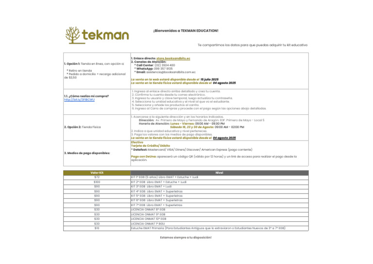 Guia de Compras TEKMAN 25-26-1 | PDF | Tarjeta de débito | Pagos