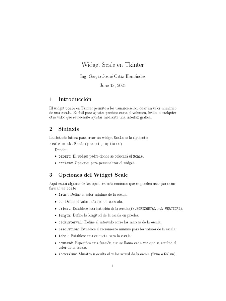 Uso del Widget Scale en Tkinter | PDF | Informática | Software del sistema