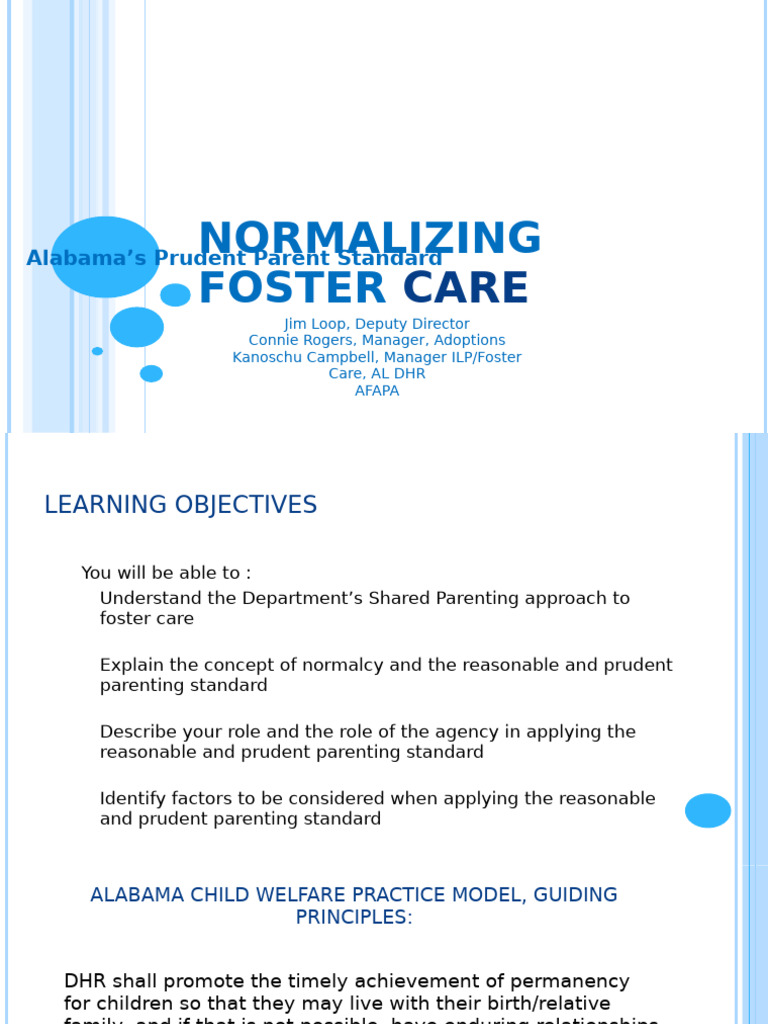 Normalizing Foster Care Alabama Post Madison Training 10-26-16 2 | PDF ...