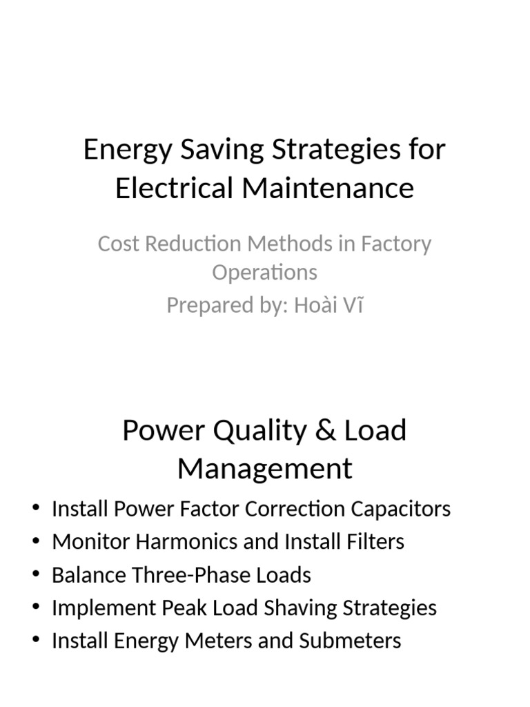 Energy Saving Strategies for Factories | PDF