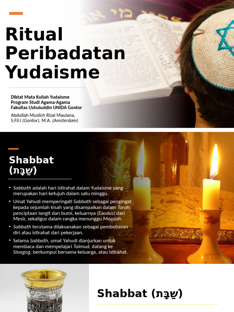 Ritual Peribadatan Yudaisme 1 Shabbat Yom Kippur | PDF