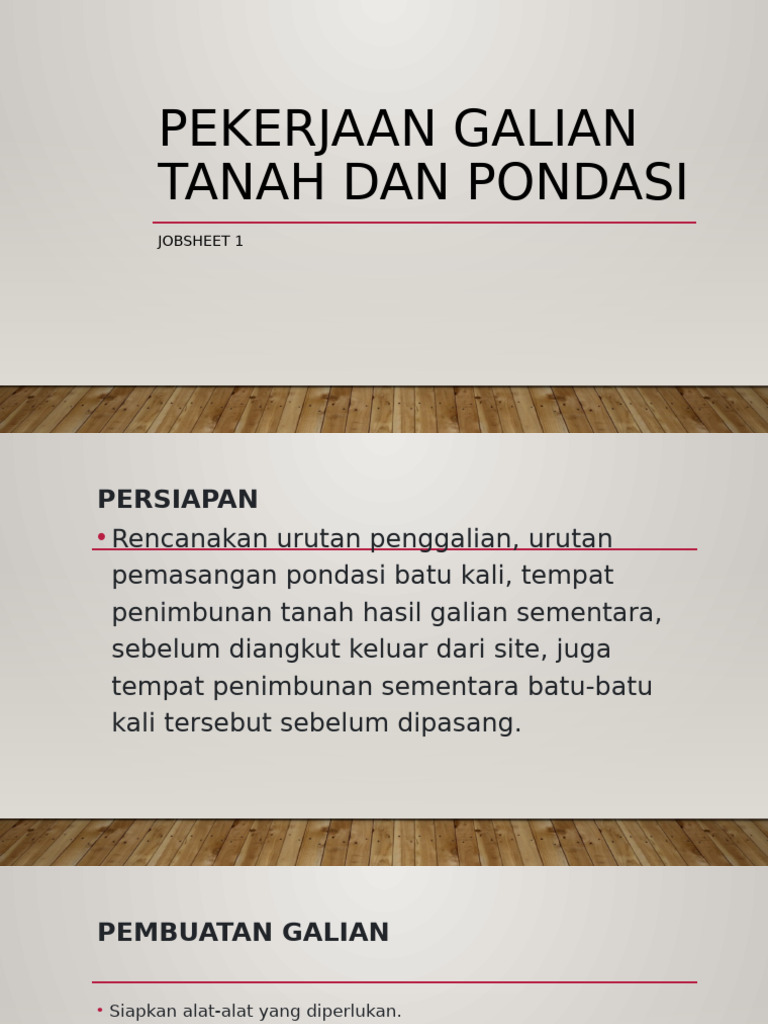 Pekerjaan Galian Tanah Pondasi | PDF