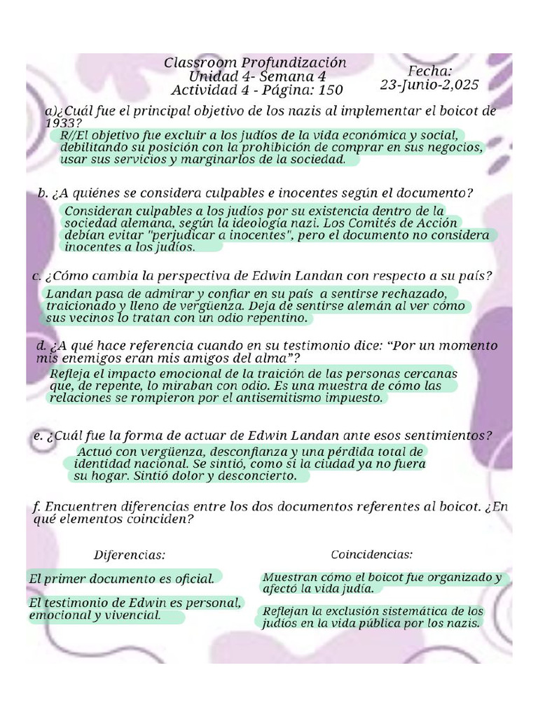 Profundización Unidad 4 Semana 4 | PDF
