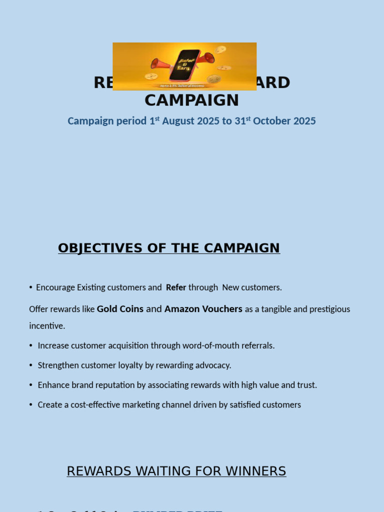 Refer &win Reward Campaign | PDF | Business | Marketing