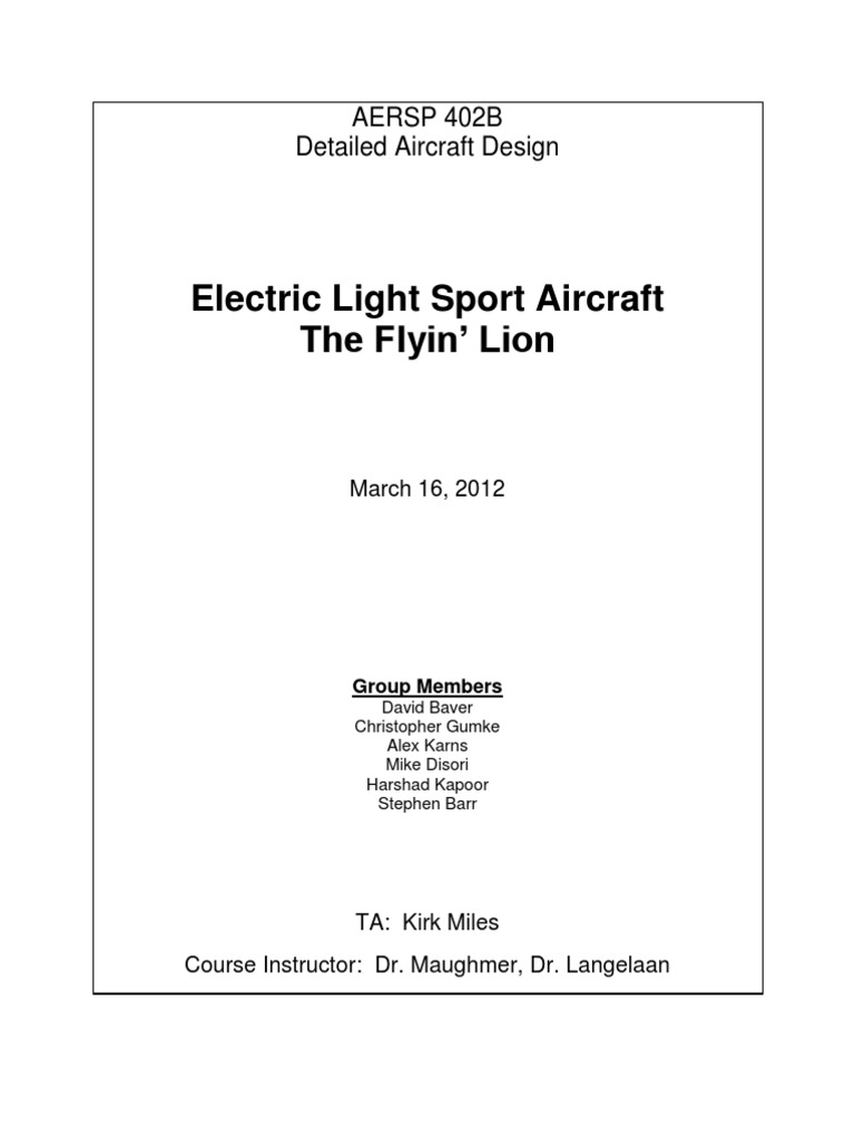 Aircraft Design Report | PDF | Drag (Physics) | Visual Flight Rules